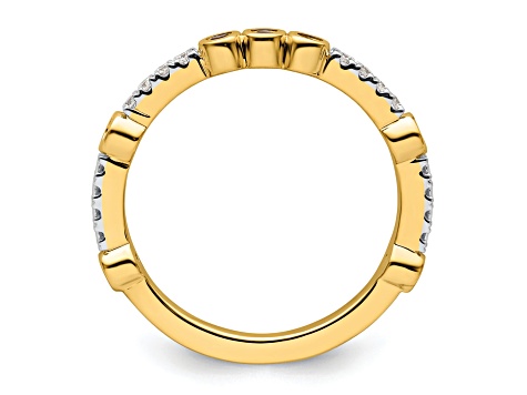 14K Yellow Gold Stackable Expressions Amethyst and Diamond Ring 0 ...