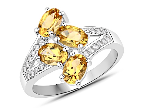 Yellow Beryl Rhodium Over Sterling Silver Bypass Ring 1.74ctw - 181LNA ...