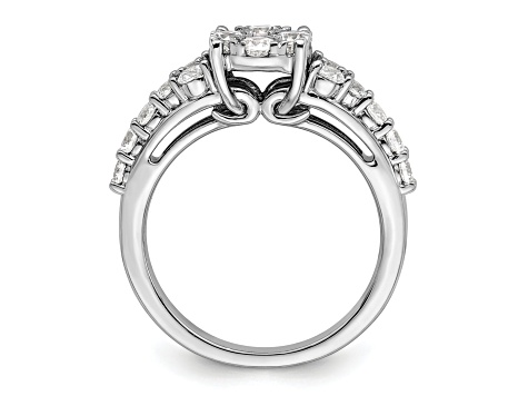 Rhodium Over 14K White Gold Lab Grown Diamond VS/SI GH, Cluster Ring 1 ...