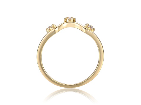 Round White Sapphire 14K Yellow Gold Over Sterling Silver Ring Guard, 0 ...