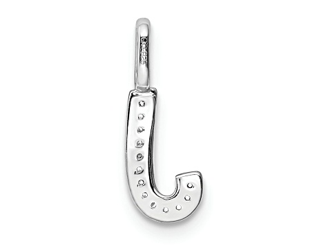 14K White Gold Diamond Letter J Initial Pendant - 18FZRJ | JTV
