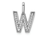 14K White Gold Diamond Letter W Initial Pendant - 18FZRW | JTV