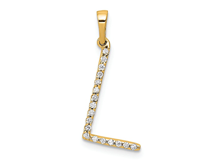 14K Yellow Gold Diamond Letter L Initial Pendant - 18G53AL | JTV