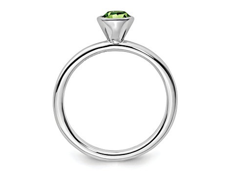 Sterling Silver Stackable Expressions High 5mm Green Crystal Ring - 18L3WH | JTV