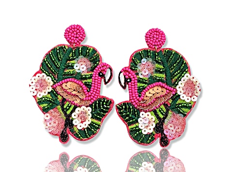 Pink/Green Left & Right Flamingo Earring - 18RRSA | JTV