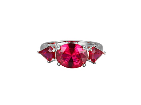 Lab Created Ruby Platinum Over Sterling Silver July Birthstone Ring 3.47ctw - 18SB4B | JTV