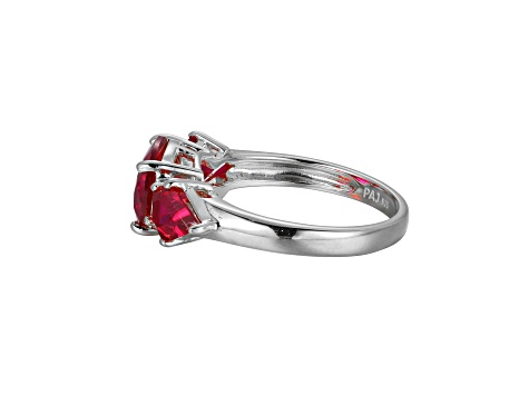 Lab Created Ruby Platinum Over Sterling Silver July Birthstone Ring 3 ...