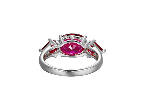 Lab Created Ruby Platinum Over Sterling Silver July Birthstone Ring 3.47ctw - 18SB4B | JTV