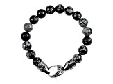 Invicta Jewelry Men's Snowflake Agate Stone Antiqued Clasp Bead ...