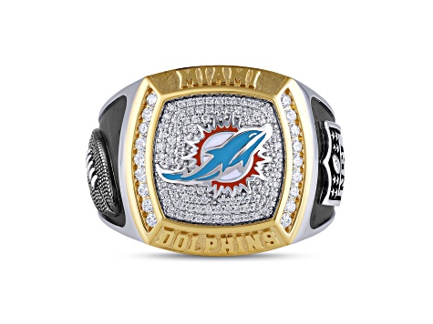 NFL True Fans Miami Dolphins Ring 0.50ctw Diamonds, Sterling Silver ...