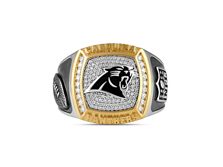 NFL True Fans Carolina Panthers Ring 0.50ctw Diamonds, Sterling Silver ...