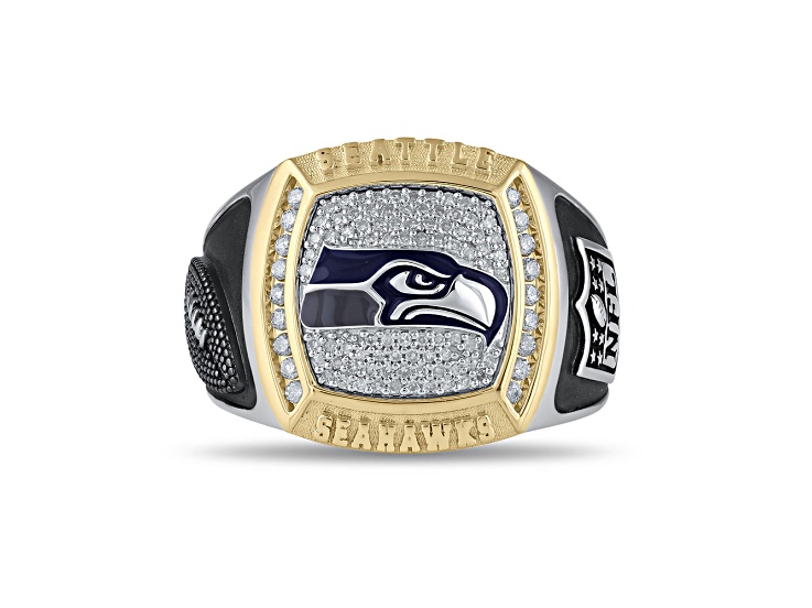 NFL True Fans Seattle Seahawks Ring 0.50ctw Diamonds, Sterling Silver ...