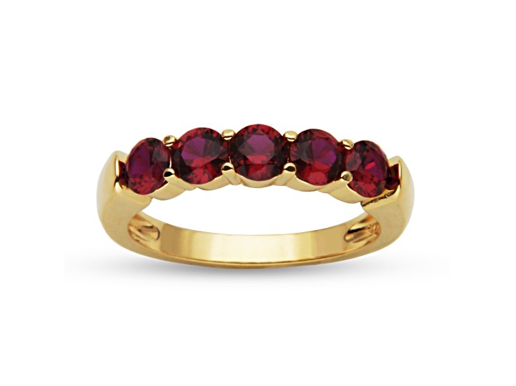 Lab Created Ruby 18k Yellow Gold Over Sterling Silver Ring 1.30ctw - 192G5B | JTV