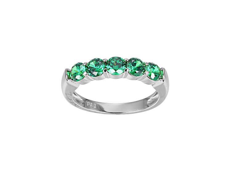 Green Cubic Zirconia Platinum Over Sterling Silver Ring 1.98ctw ...