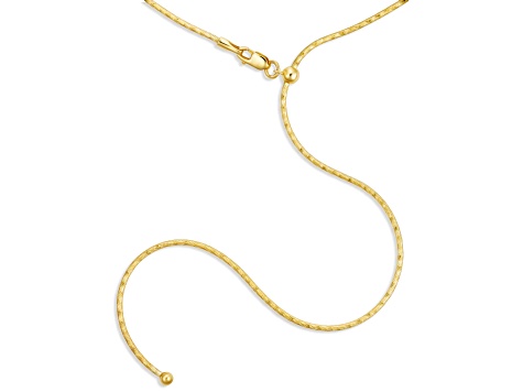 18K Gold Over Sterling Silver Magic Snake Chain With Design Adjustable ...