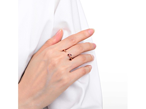 Garnet 14K Rose Gold Over Sterling Silver Marquise Solitaire Open ...