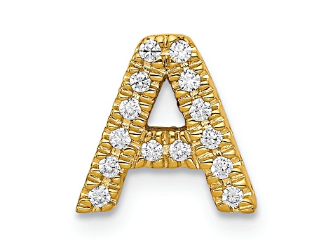 10k Yellow Gold 0.112 ctw Diamond Letter A Initial Charm - 1971WA | JTV