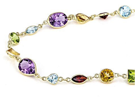 Multi-Gemstone 14k Yellow Gold 18" Necklace 17.71ctw - 19F2RF | JTV