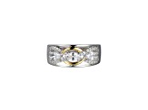 White Cubic Zirconia Platinum and 18k Yellow Gold Over Sterling Silver Ring 1.26ctw - 19KK9A ...