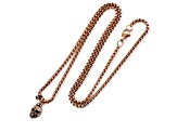 Invicta Jewelry Men's Small Skull Rose Gold Steel Necklace - 24 ...