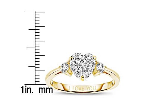 925 Sterling Sivlver Gold Plated Cubic Zirconia I Love You Promise Ring