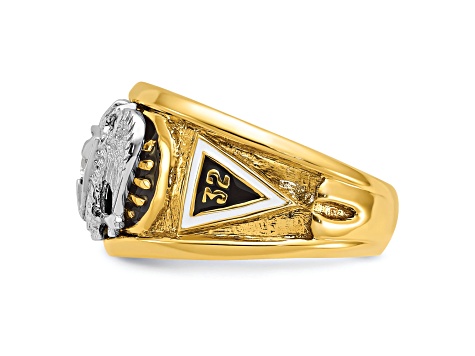 10K Two-tone Yellow and White Gold Men's Enamel and Diamond 32nd ...