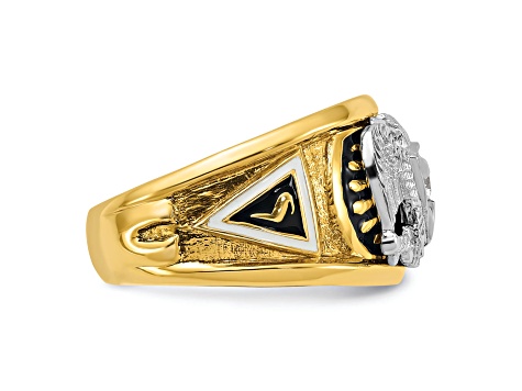 10K Two-tone Yellow and White Gold Men's Enamel and Diamond 32nd ...