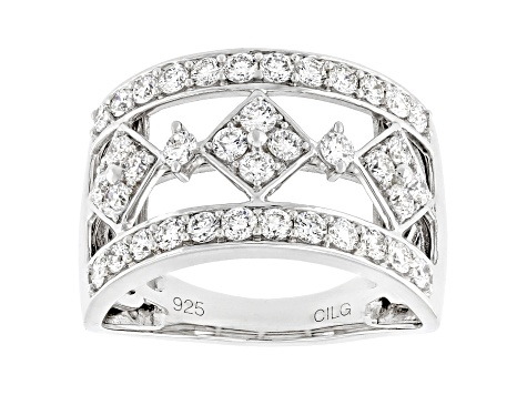 White Lab-Grown Diamond F-G VS-SI Rhodium Over Sterling Silver Ring 1 ...