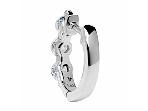 White Cubic Zirconia 14k White Gold Hoops With Velvet Gift Box 0.50ctw - 1B1V3C | JTV