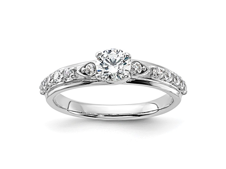 Rhodium Over 10K White Gold Lab Grown Diamond VS/SI GH, Engagement Ring ...