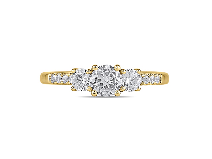 Lab Grown Diamond Ring 14k Yellow Gold 1.50ctw Three-stone Ring ...