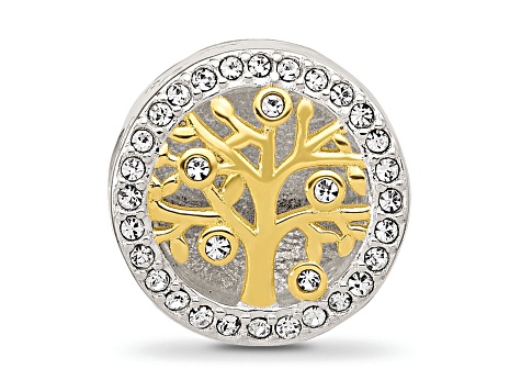 Sterling Silver Crystal and Gold-tone Family Tree Bead - 1BT2BA | JTV