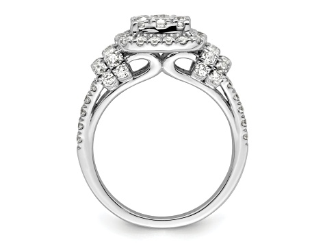 Rhodium Over 14K White Gold Lab Grown Diamond VS/SI GH, Cluster Ring 1 ...