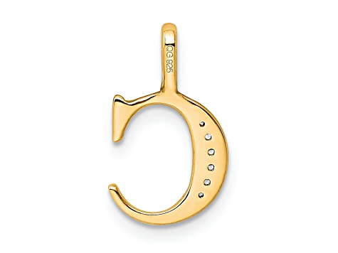 14K Yellow Gold Diamond Letter C Initial Pendant - 1CSX8AC | JTV