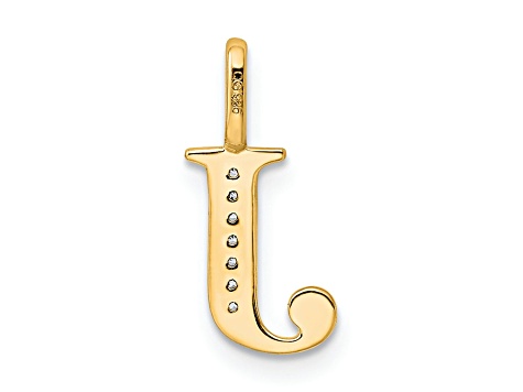 14K Yellow Gold Diamond Letter J Initial Pendant - 1CSX8AJ | JTV