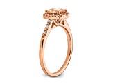 14K Rose Gold Morganite Diamond Halo Engagement Ring - 1D6J8A | JTV