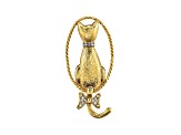 1928 Jewelry Gold Tone Crystal Backwards Cat Pin - 1DKSSA | JTV