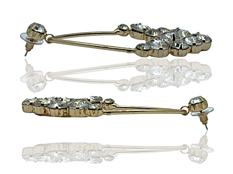 Off Park® Collection, Gold Tone V-Shape Cluster Crystal Clear Oval ...