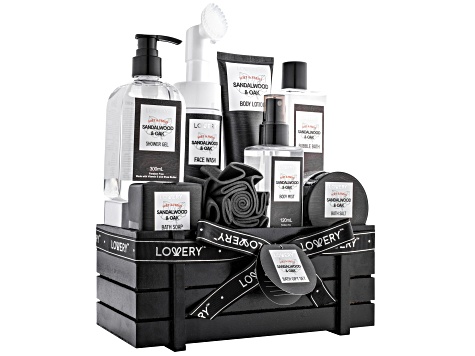 Lovery Luxury Spa Kit for Men - Sandalwood & Oak Scented Bath Gift Set ...