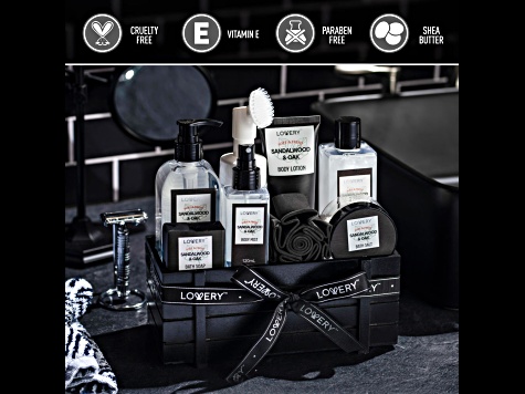 Lovery Luxury Spa Kit for Men - Sandalwood & Oak Scented Bath Gift Set ...