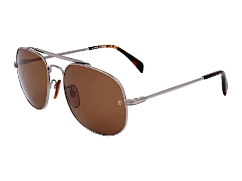 David Beckham Men's Ruthenium Aviator Frame / Brown Lenses Sunglasses ...