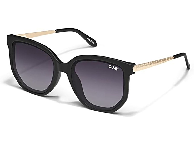 QUAY "COFFEE-RUN" Black Square Frame / Gray Polarized Lenses Sunglasses ...
