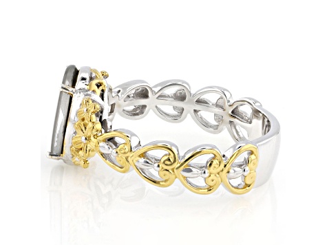 Multi-Color Ammolite Rhodium & 24K Yellow Gold Over Palladium Sterling ...