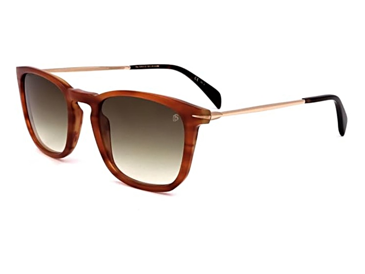David Beckham Men's Brown Honey Square Frame / Gray Gradient Lenses ...