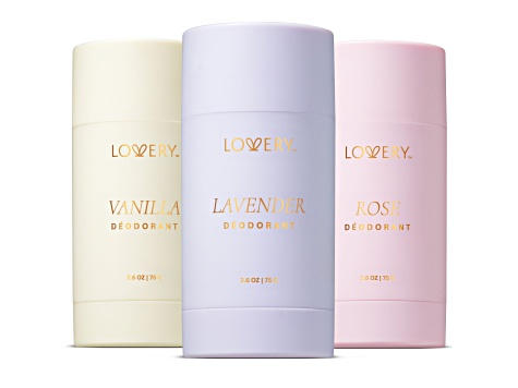 Lovery Vanilla, Lavender, Rose Deodorant Stick, 3-Pc Set - 1LAPLA | JTV