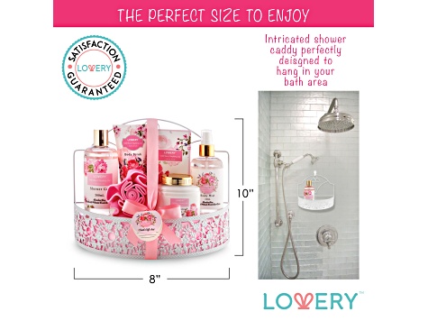 Lovery Home Spa Gift Basket - Wild Rose & Raspberry Leaf Scent - 7pc ...