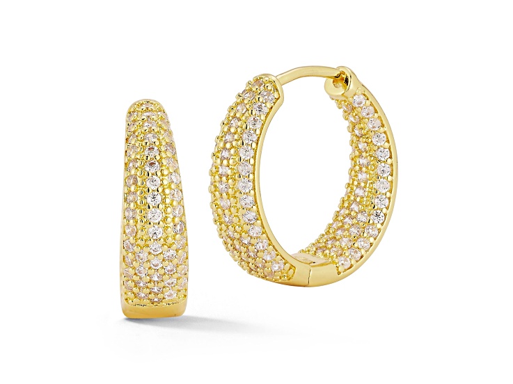 Rachel Zoe 14K Gold Over Brass Pave Graduated Inside Out Hoops - 1M5ETA ...