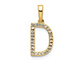 10k Yellow Gold Diamond Letter D Initial Pendant - 1MWCRD | JTV
