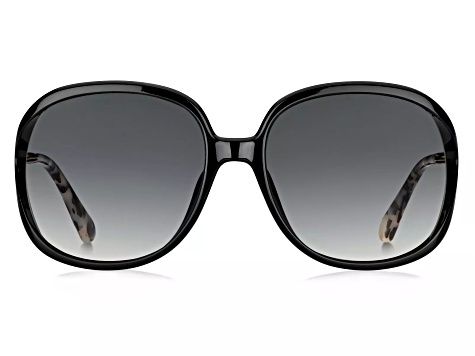 Kate Spade Mackenna Black Square Frame / Gray Lenses Sunglasses ...
