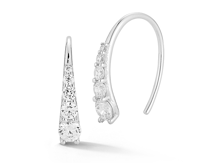 Rachel Zoe Rhodium Over Sterling Silver Cubic Zirconia Graduated ...